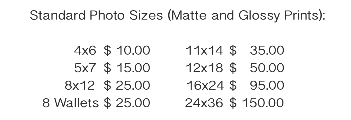 Photo Print Prices and Digital Image Prices | Kevin Ashley Photography ...